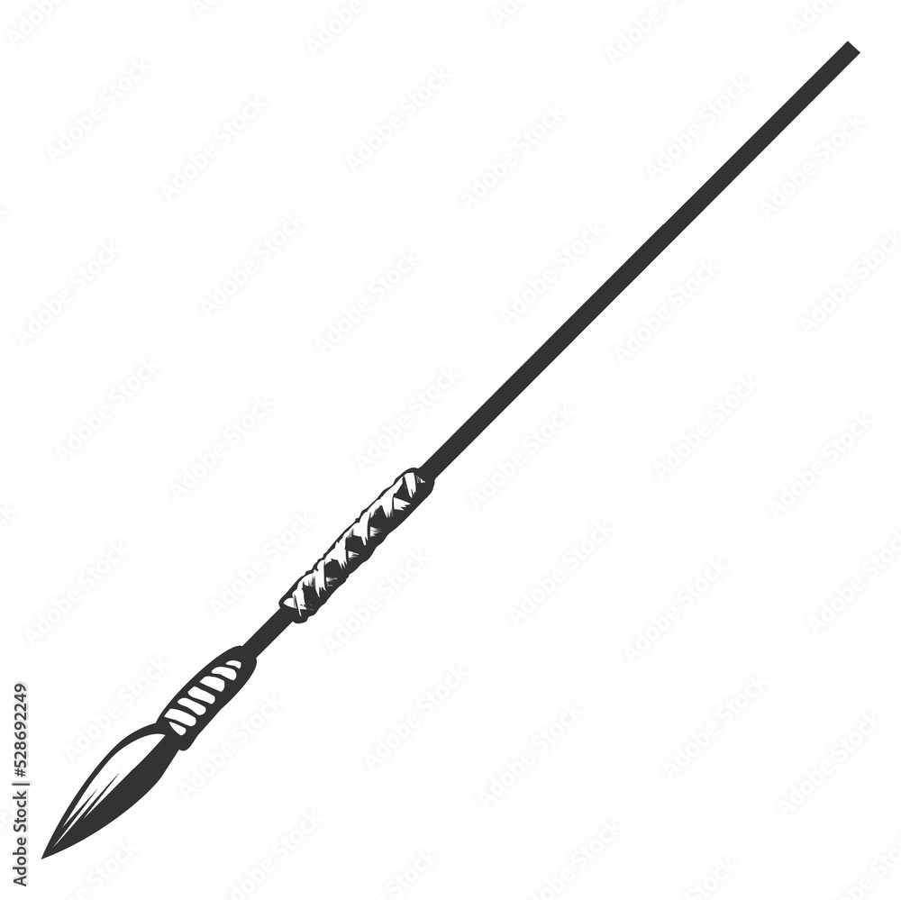 Spear sketch. Hand drawn vintage pole weapon Stock Illustration | Adobe ...