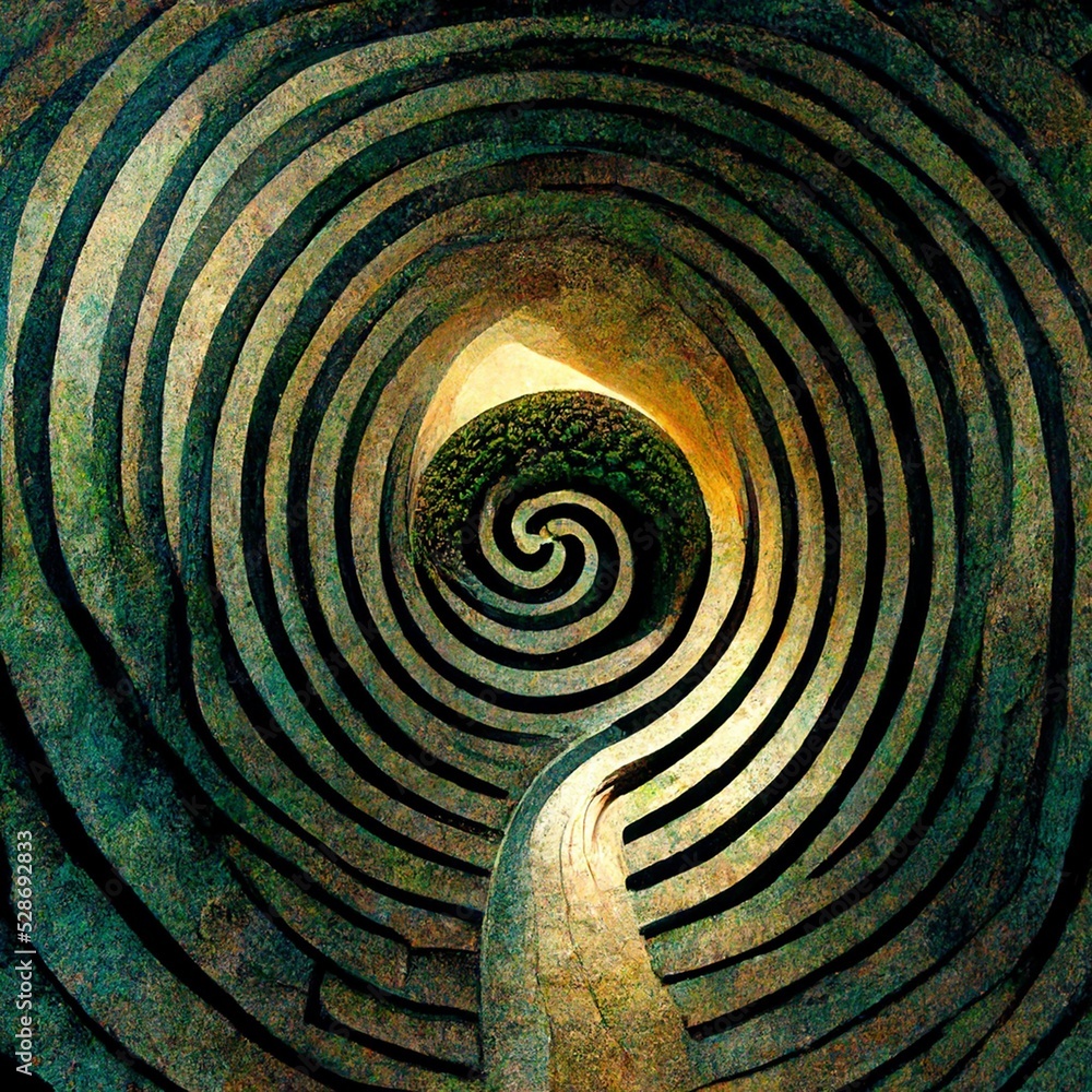 Realistic abstract art rendering of endless spiral. Infinity, time ...