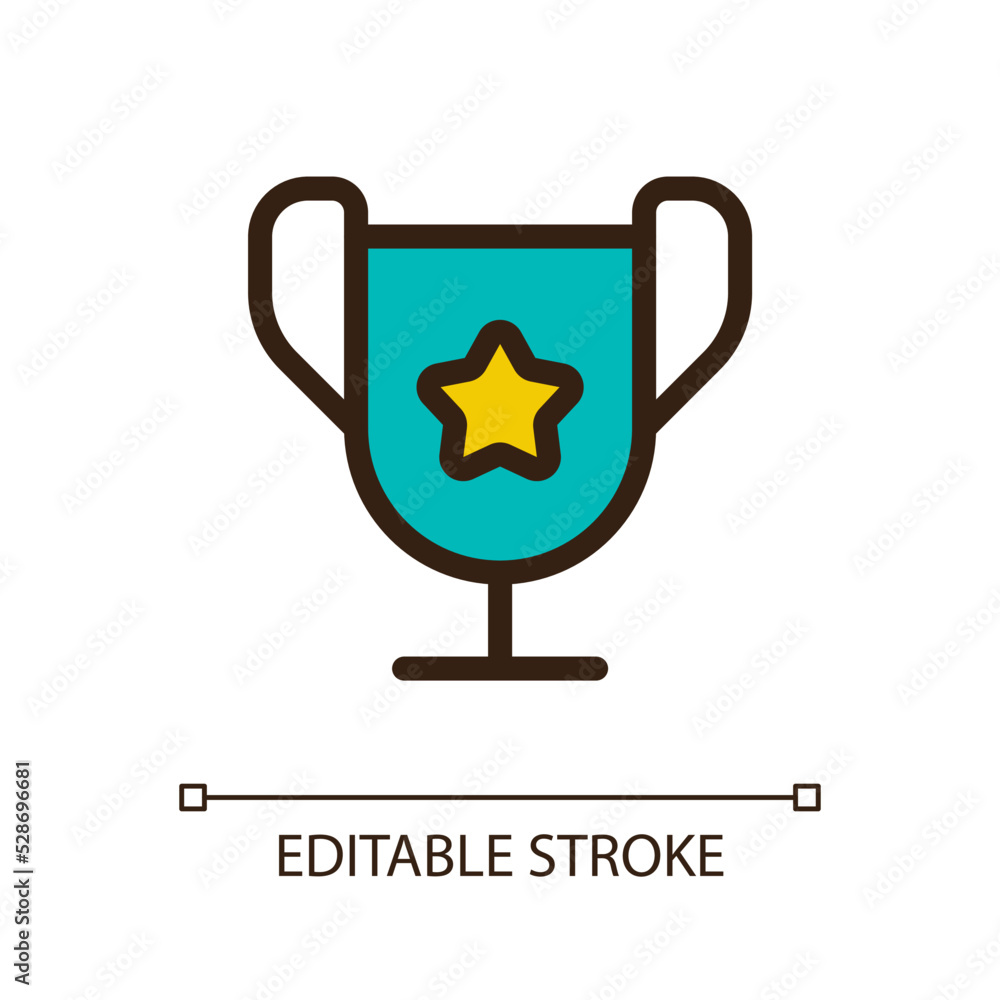 Trophy cup pixel perfect RGB color ui icon. Outstanding student award ...