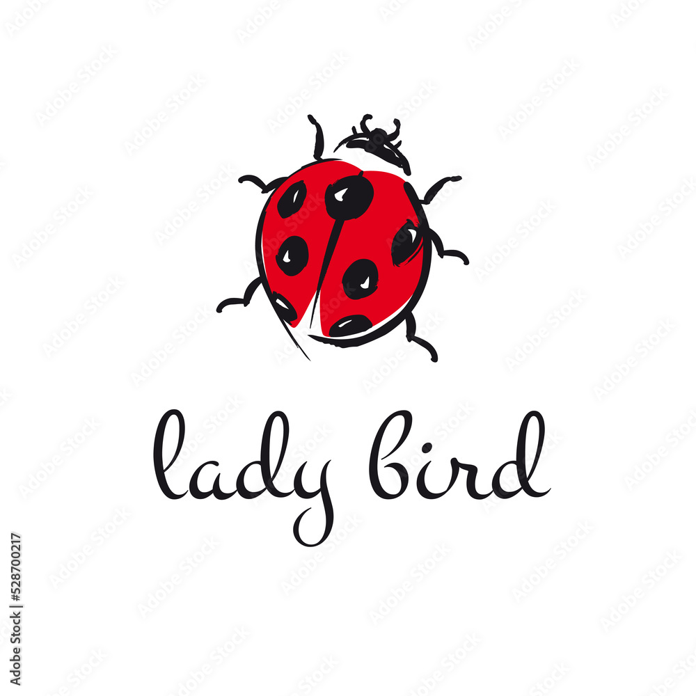 logo lady bird, love bug, good luck Stock Illustration | Adobe Stock