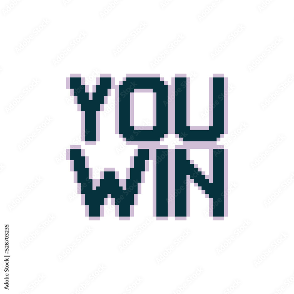 Black and white simple vector 1bit pixel art lettering of inscription ...