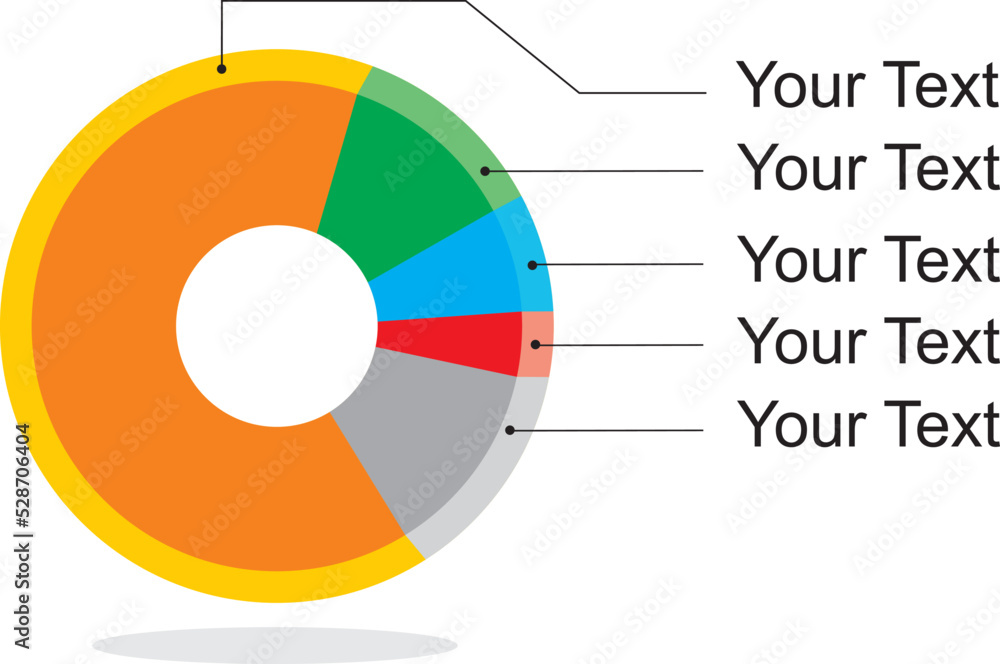 vector illustration of simple pie diagram Stock Vector | Adobe Stock