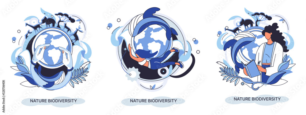 Biodiversity in nature as environment variety of life on Earth planet ...
