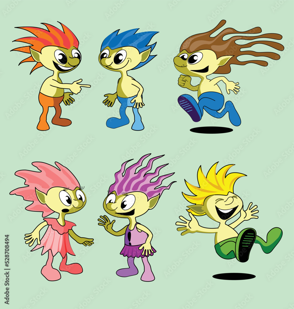 cute characters in the form of vector graphics, suitable for design ...