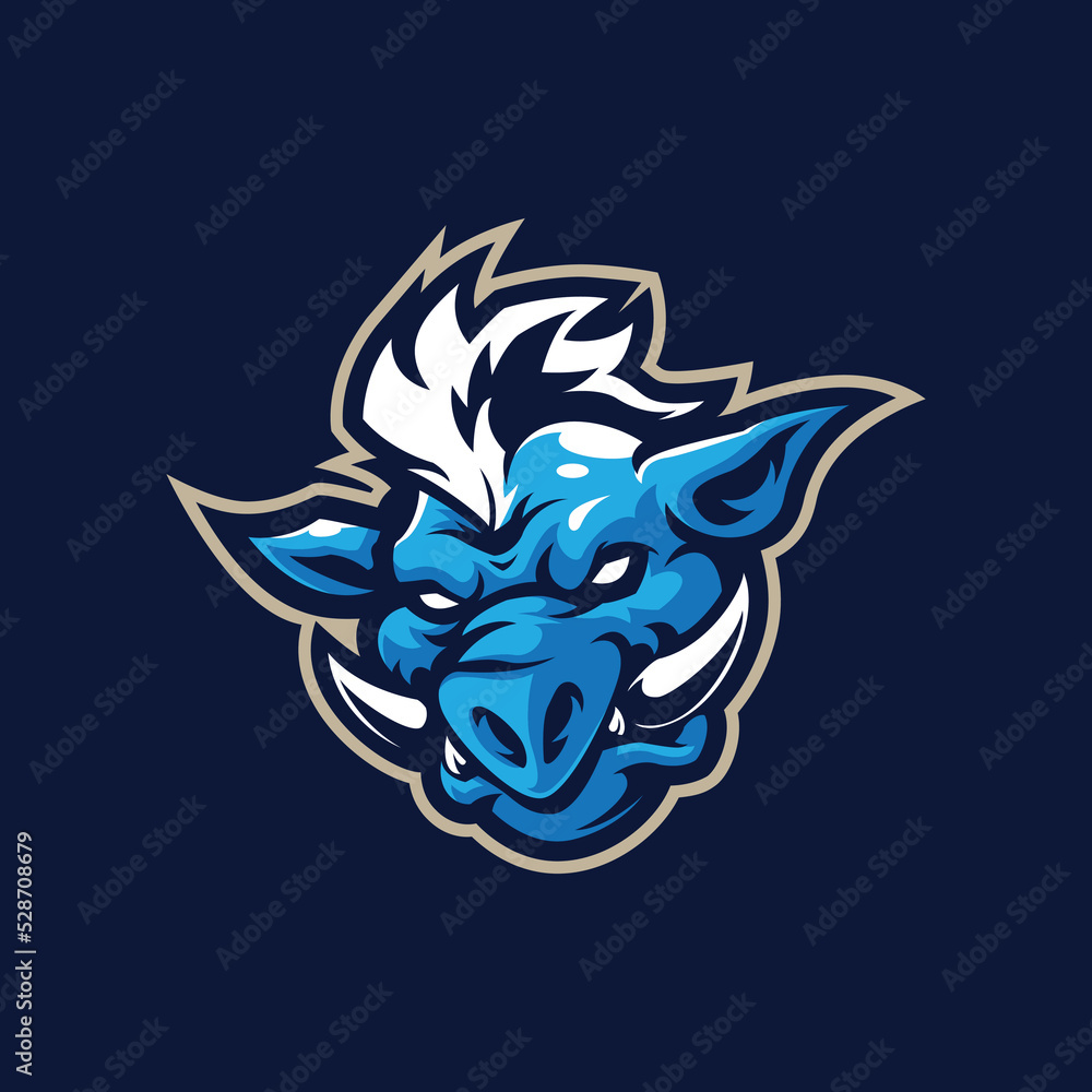 Boar mascot logo design vector with modern illustration concept style ...