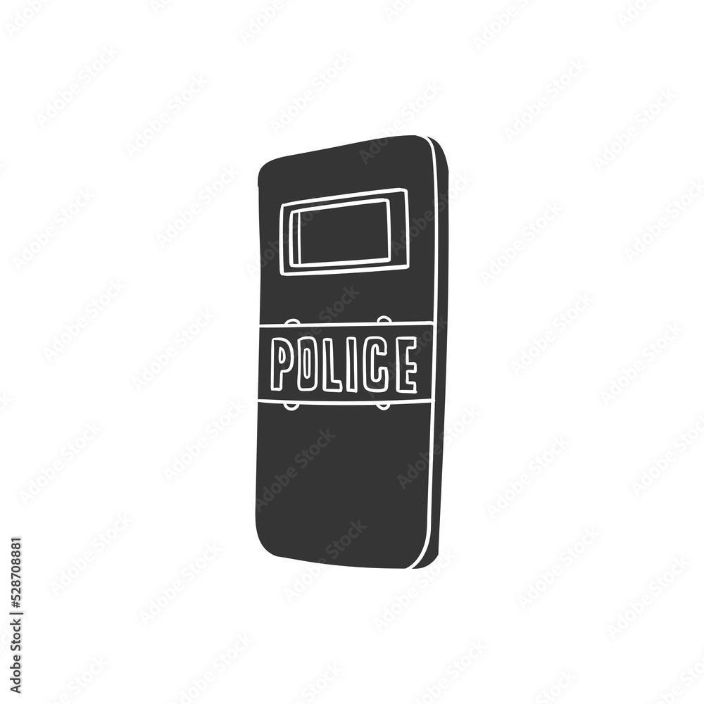 Police Shield Icon Silhouette Illustration. Armor Vector Graphic ...
