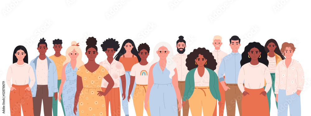 People of different age, races, appearance. Multicultural society ...