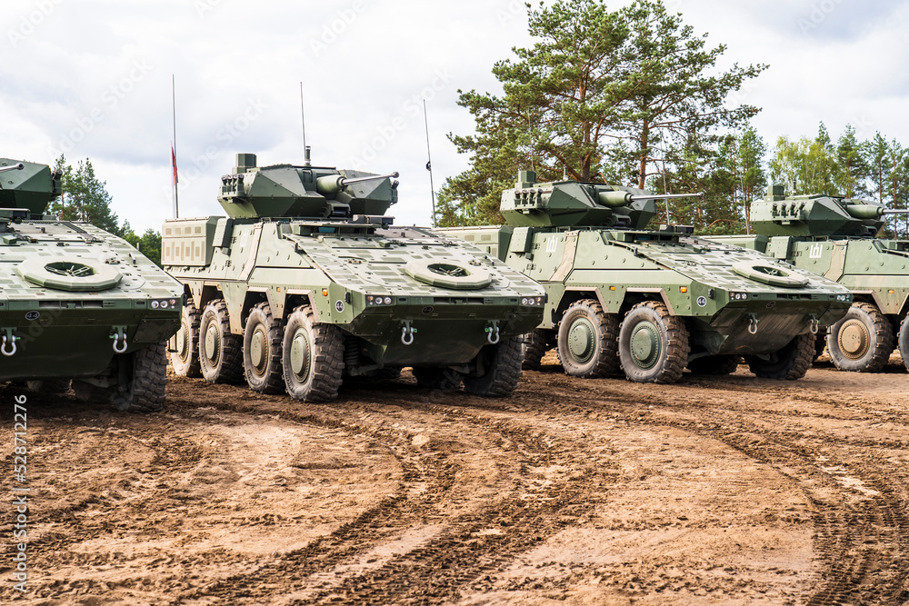 Vilnius Lithuania 2022-06-03 Boxer armored fighting vehicles, produced ...
