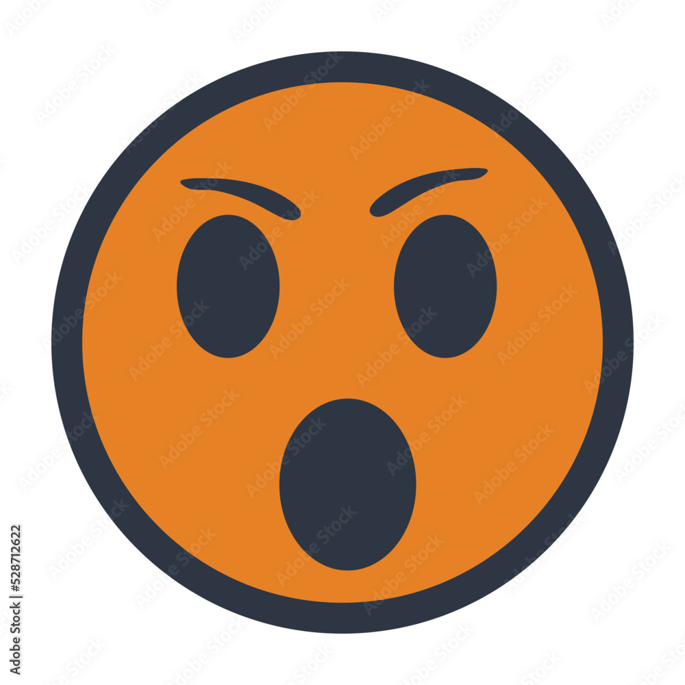 High quality emoticon isolated on white background. Screaming emoticon ...