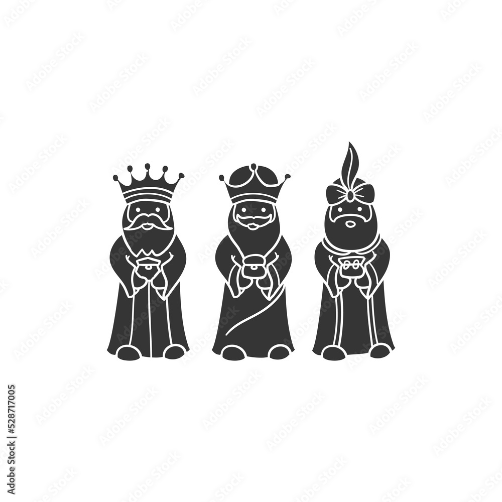 Three Kings Icon Silhouette Illustration. Nativity Vector Graphic ...