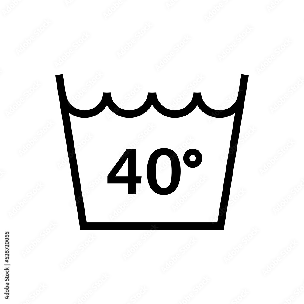 water temperature not above 40 degrees celcius in laundry symbol ...