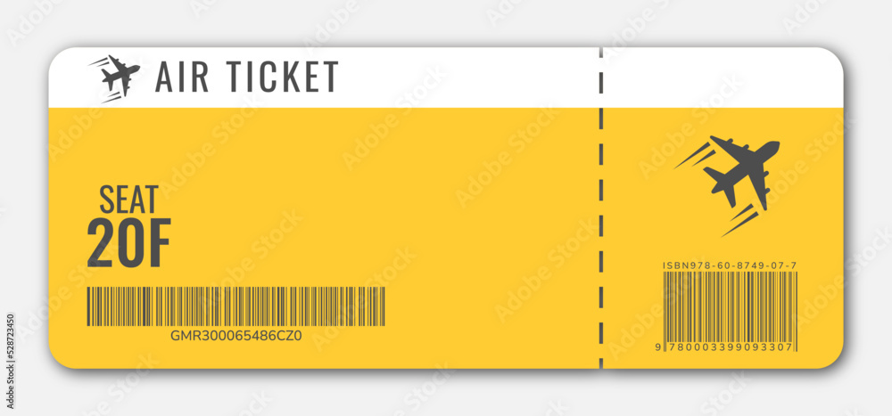 boarding pass. blank ticket template with plane. Concert ticket ...