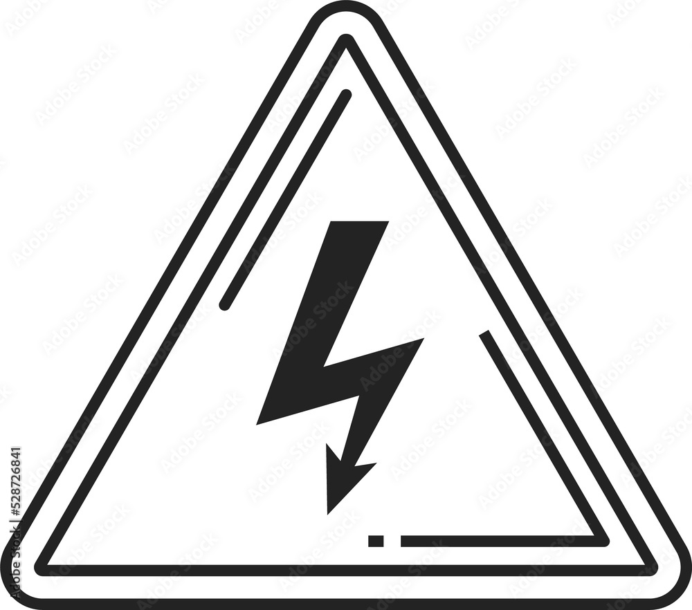Warning sign of high voltage isolated power icon Stock Illustration ...
