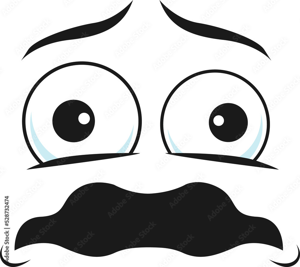 Terrified emoticon isolated emoji in horror shock Stock Illustration ...