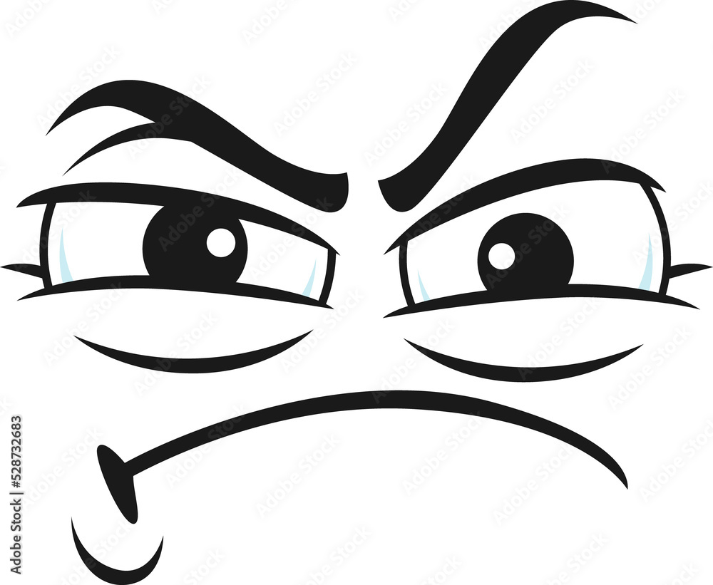 Sad upset emoticon isolated character emoji icon Stock Illustration ...