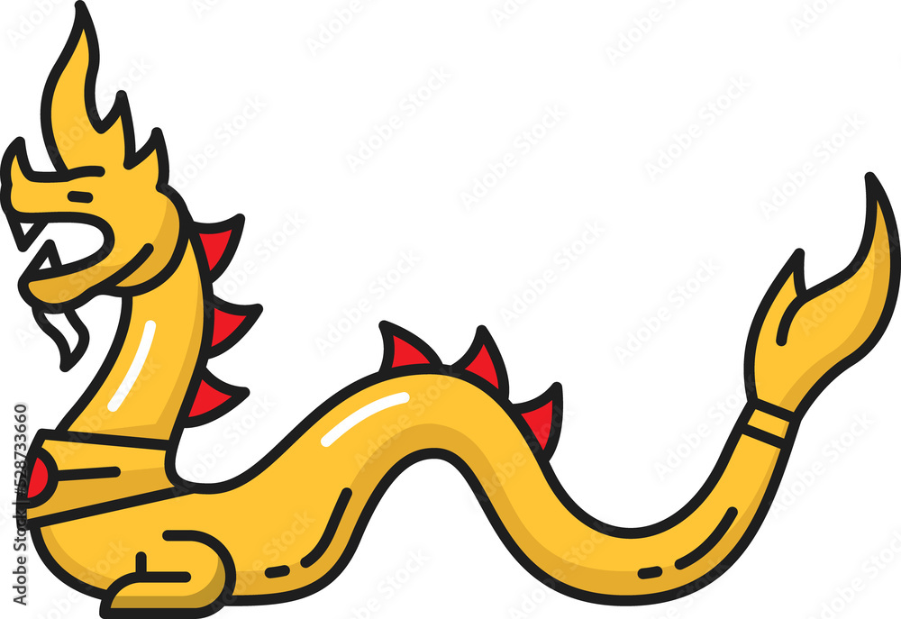 Snake head nagi, semi-divine deitie Thai creature Stock Illustration ...