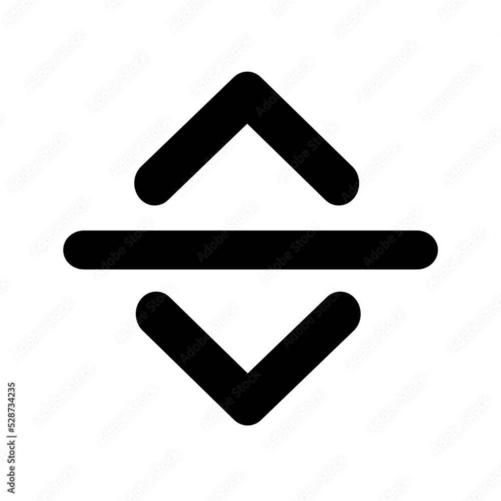 Splitter icon , up and down arrow with horizontal lines separator Stock ...