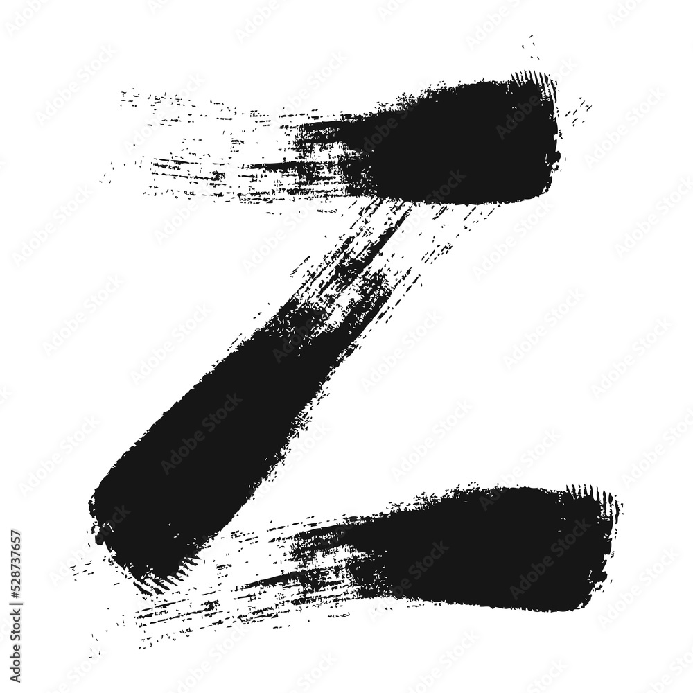 Letter Z Custom Alphabet Brush Texture Stock Illustration | Adobe Stock