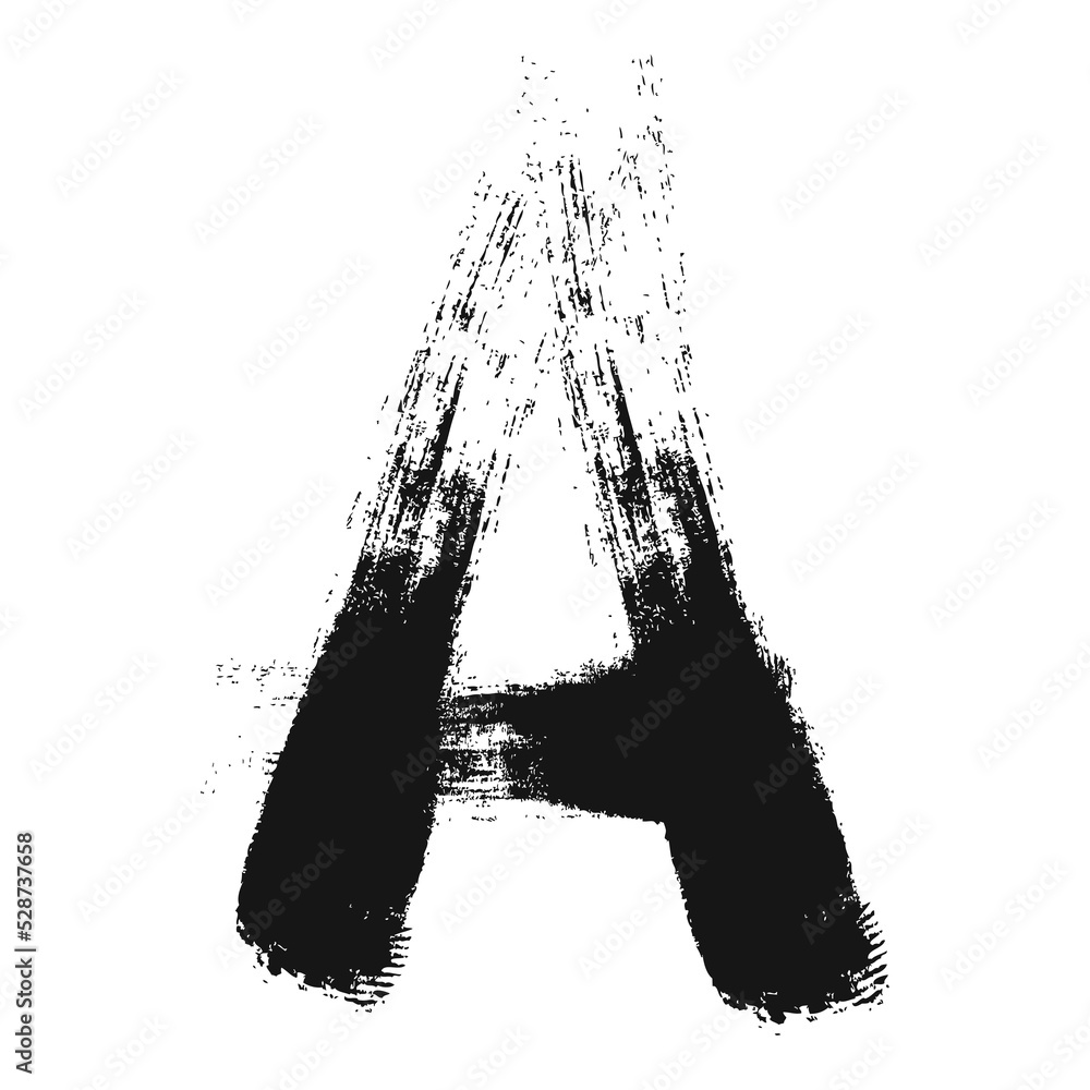 Letter A Custom Alphabet Brush Texture Stock Illustration | Adobe Stock