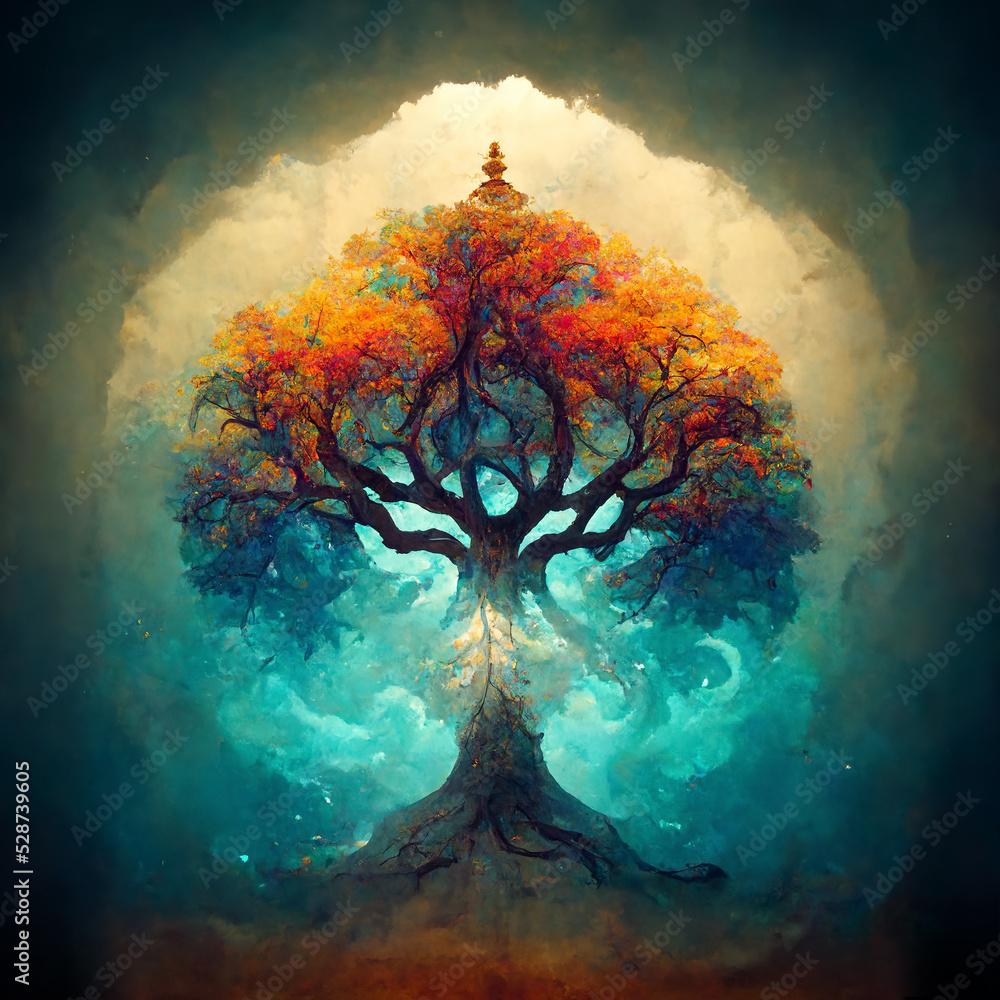 Tree of Life as digital art Stock Illustration | Adobe Stock