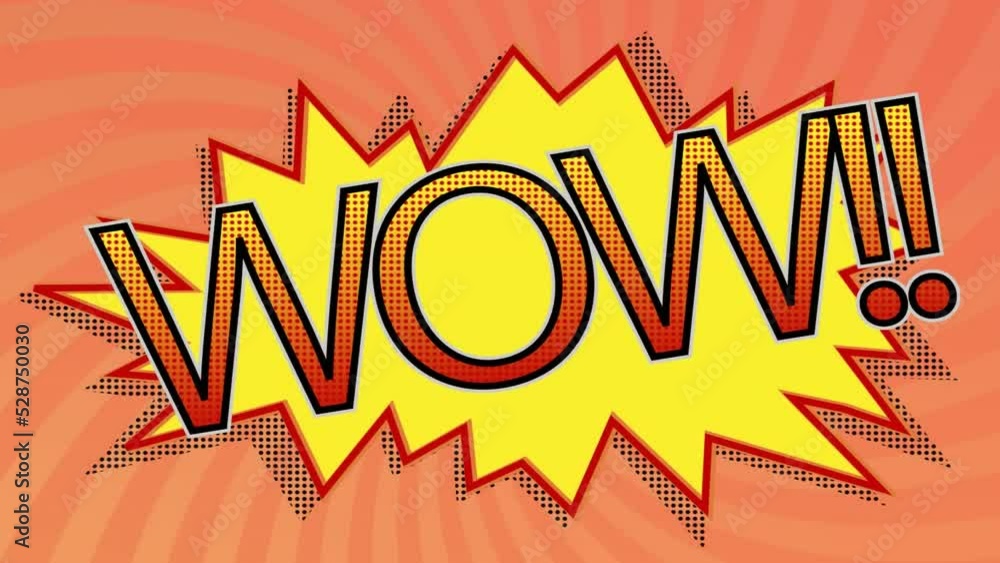 Animation of comic 5 options text over multiple comic speech bubbles ...