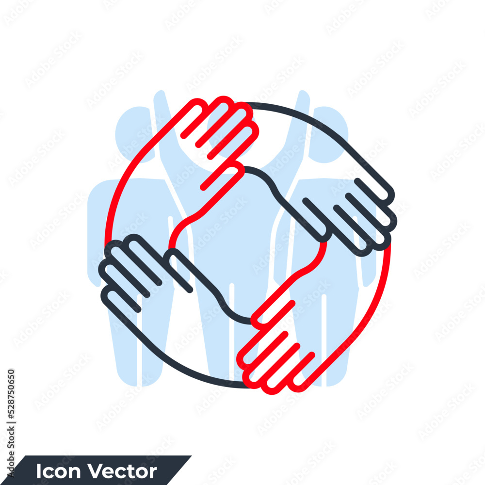 four hands holding together for wrist icon logo vector illustration ...