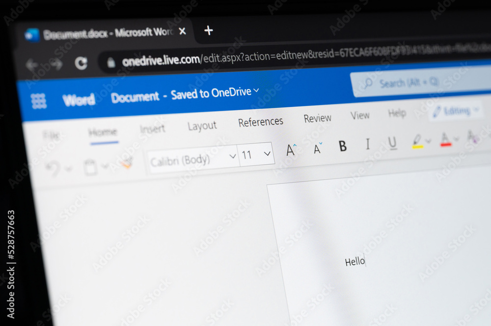 Using Microsoft word app Stock Photo | Adobe Stock