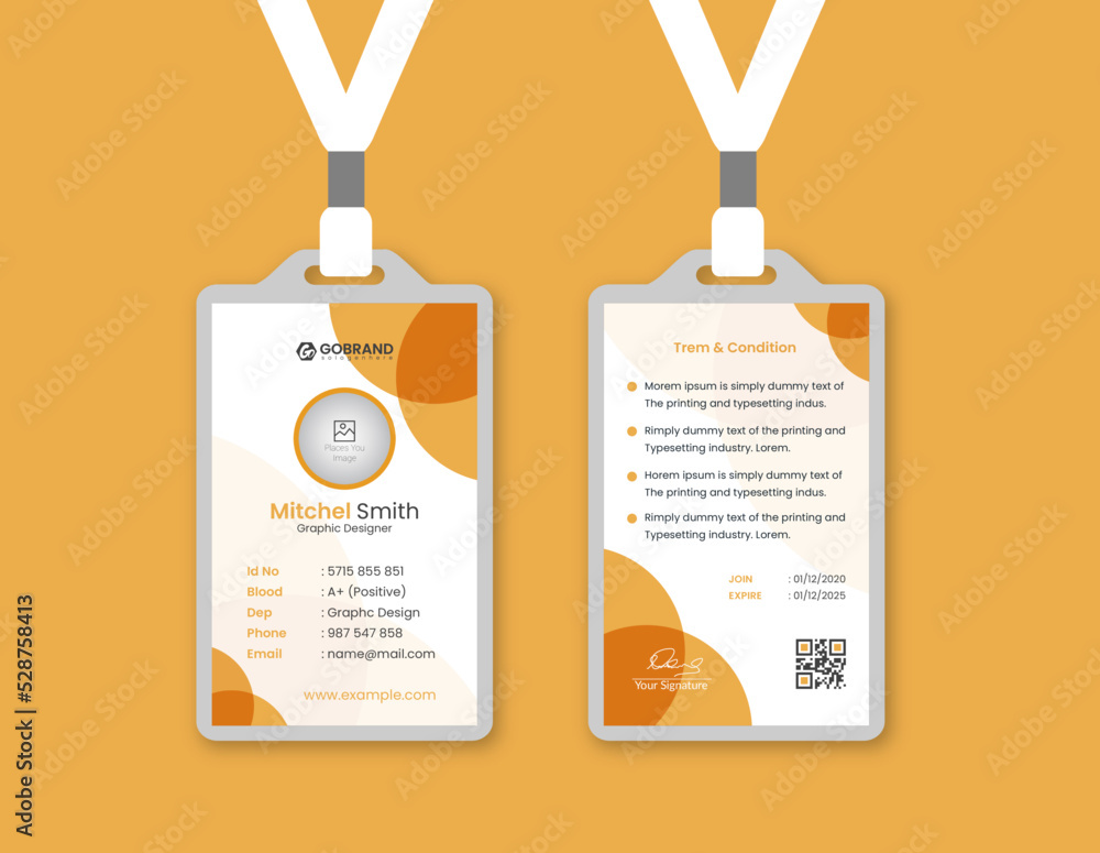 Simple Id Card Design, Professional Identity Card Template Stock Vector ...