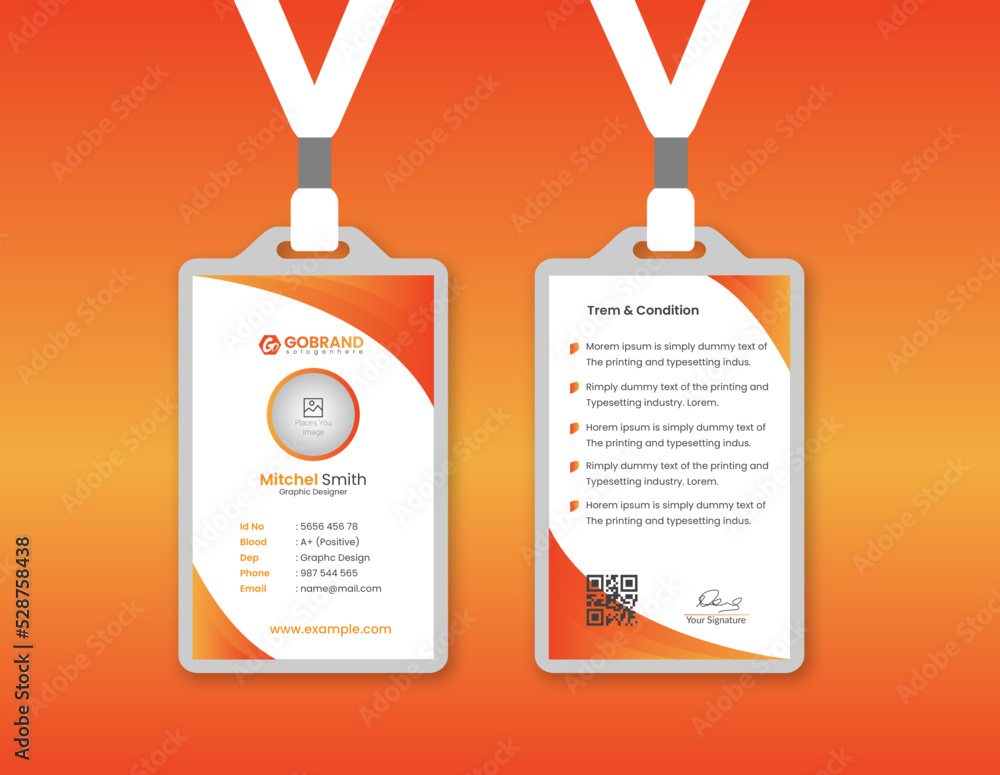 Simple Id Card Design, Professional Identity Card Template Stock Vector ...