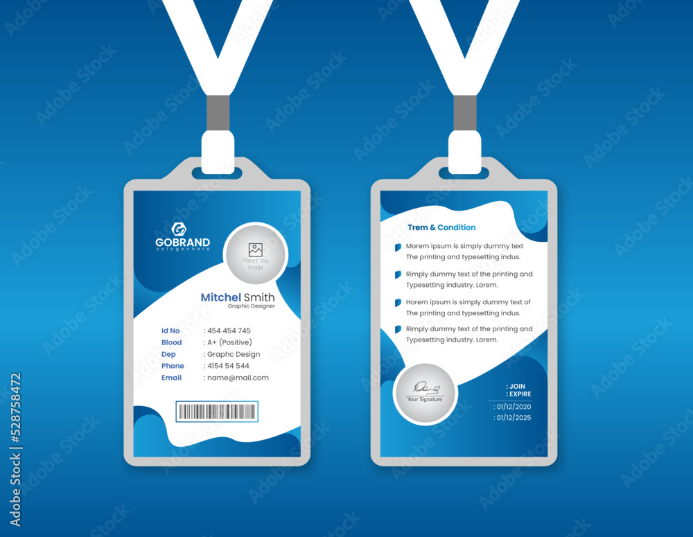 Simple Id Card Design, Professional Identity Card Template Stock Vector ...