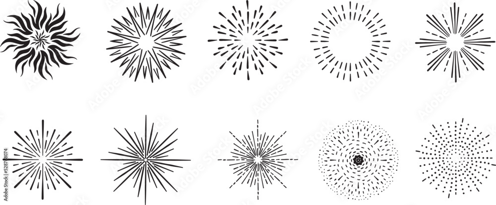 Sunburst symbol vector collection Stock Vector | Adobe Stock