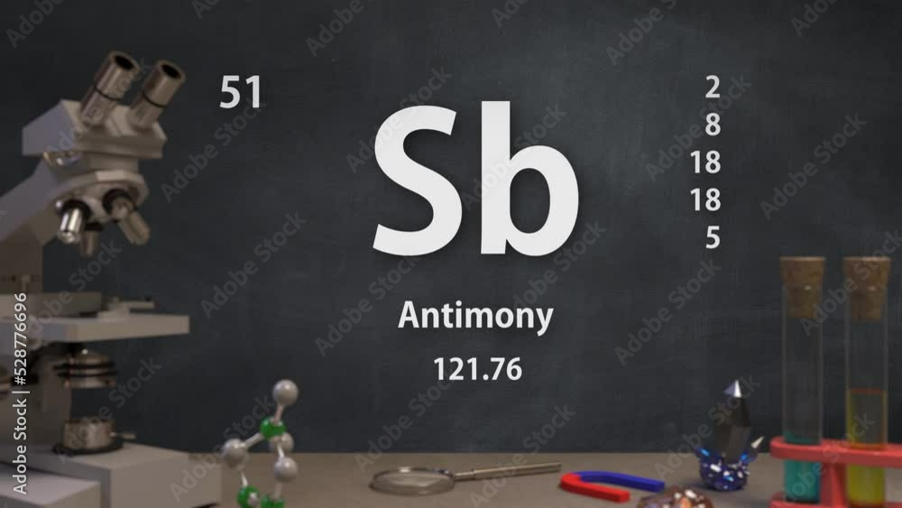 Element 51 Sb Antimony of the Periodic Table Infographic Stock ビデオ | Adobe Stock