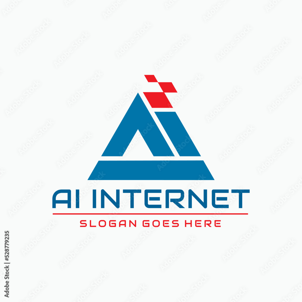 AI Letter data pixel internet computer logo vector image Stock Vector ...
