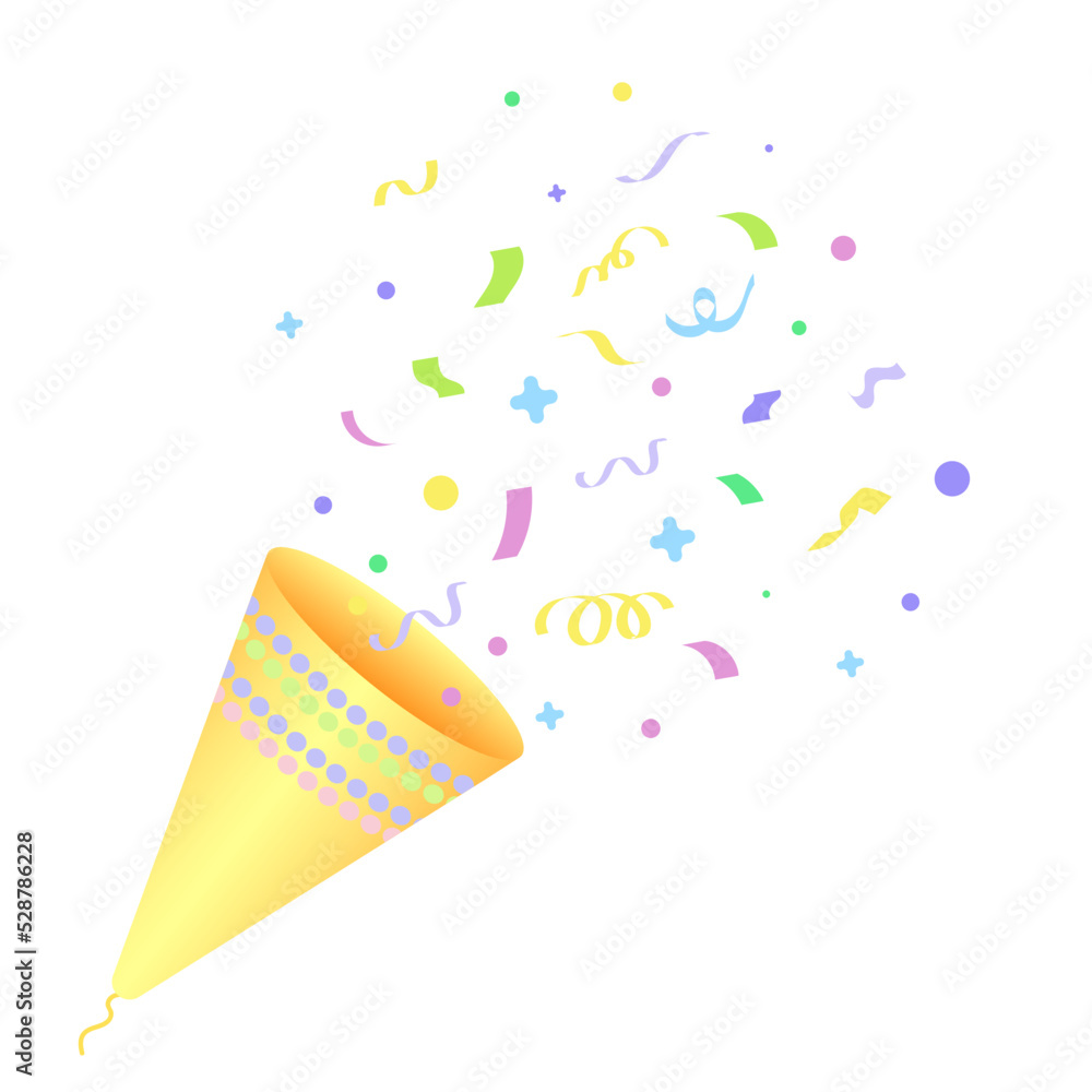 cute party popper confetti. confetti isolated, explosion, firecracker ...