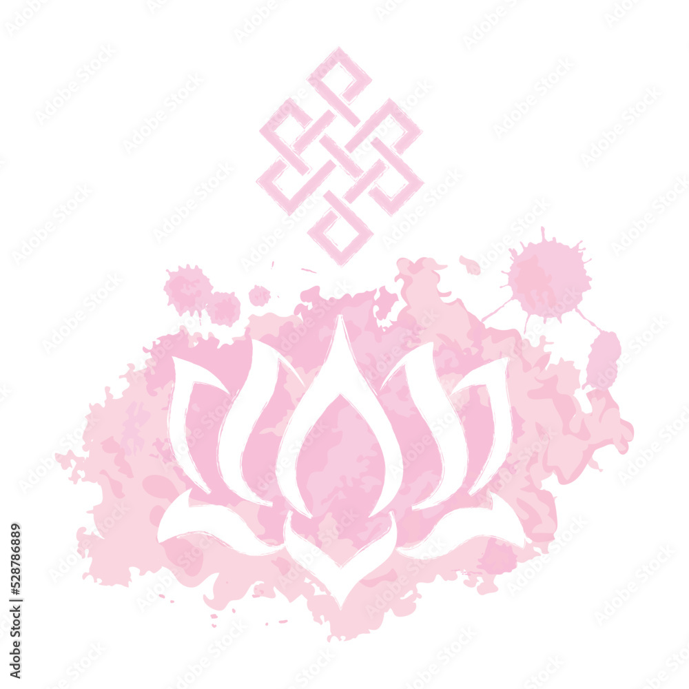 lotus flower with eternal knot Stock Vector | Adobe Stock