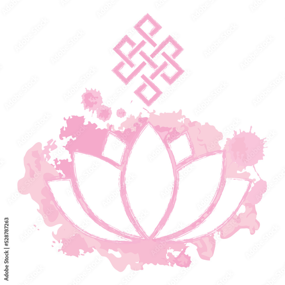 lotus flower with eternal knot Stock Vector | Adobe Stock