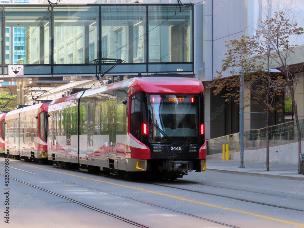 Calgary, Alberta, Canada. Sep 5, 2022. Close up to a Public rapid ...