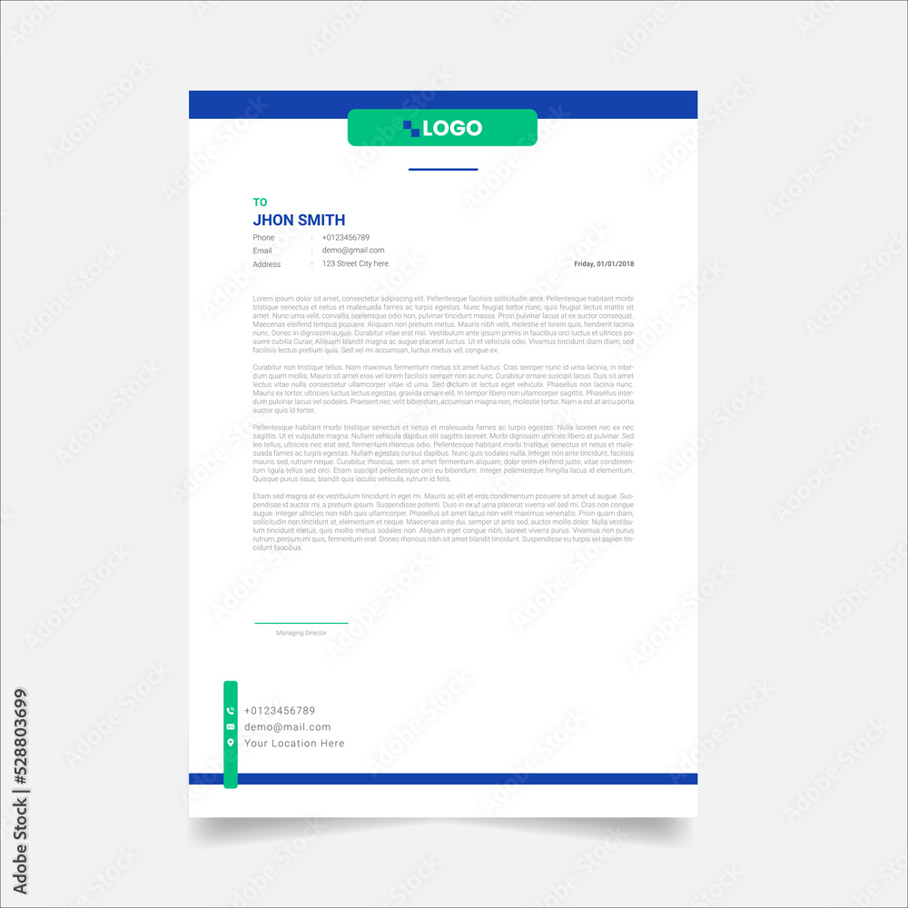 Abstract Letterhead Design Modern Business Letterhead Design Template ...