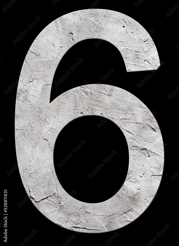 Number 6 with concrete texture, on black background Stock Photo | Adobe ...