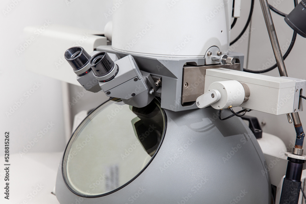 Electron microscope in a scientific laboratory used for diagnosis and ...