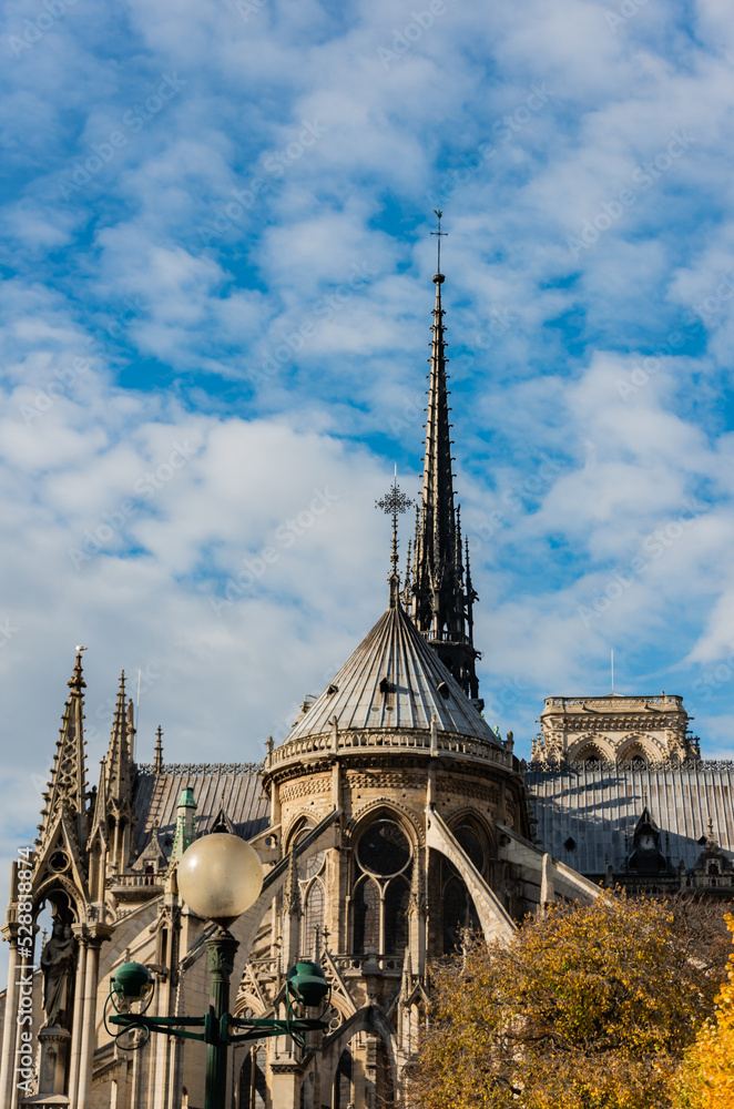 Pre fire The famous Notre-Dame de Paris cathedral, French Gothic ...