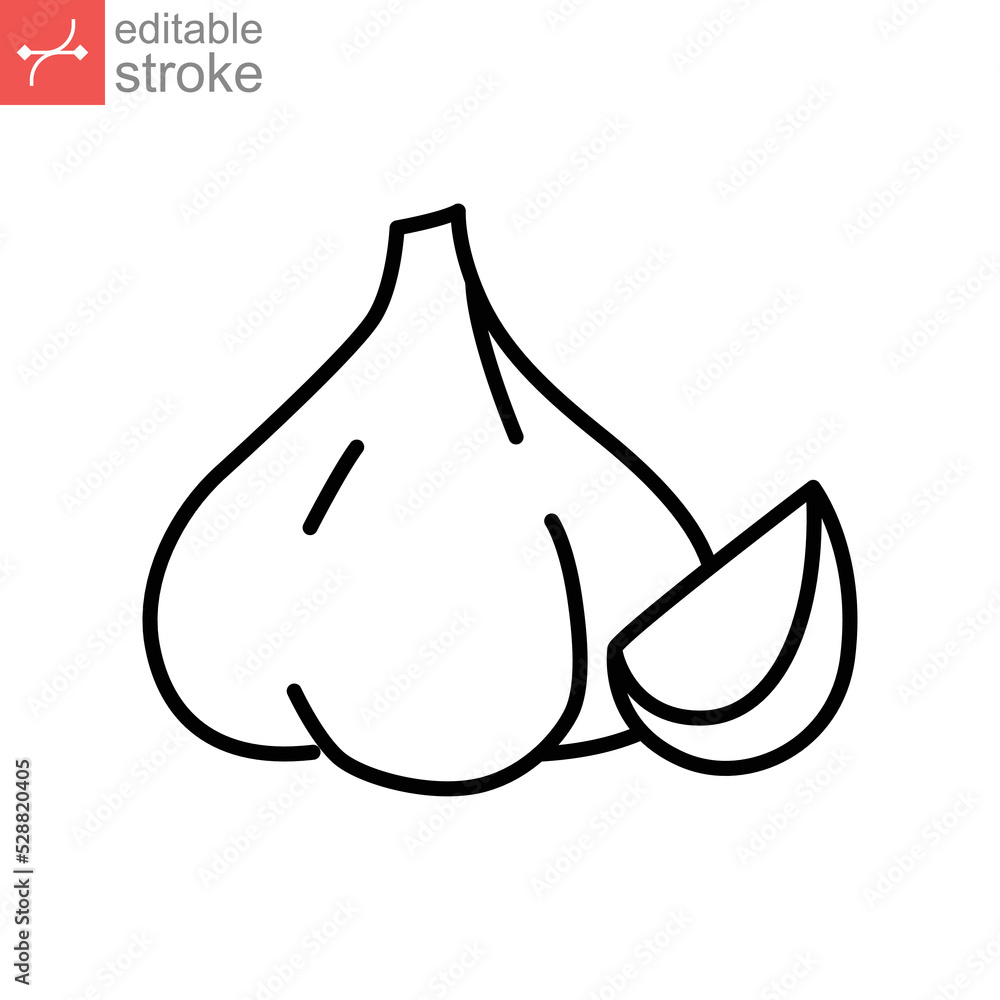 Garlic bulb icon. allium sativum healthy vegetables veggie ingredient ...
