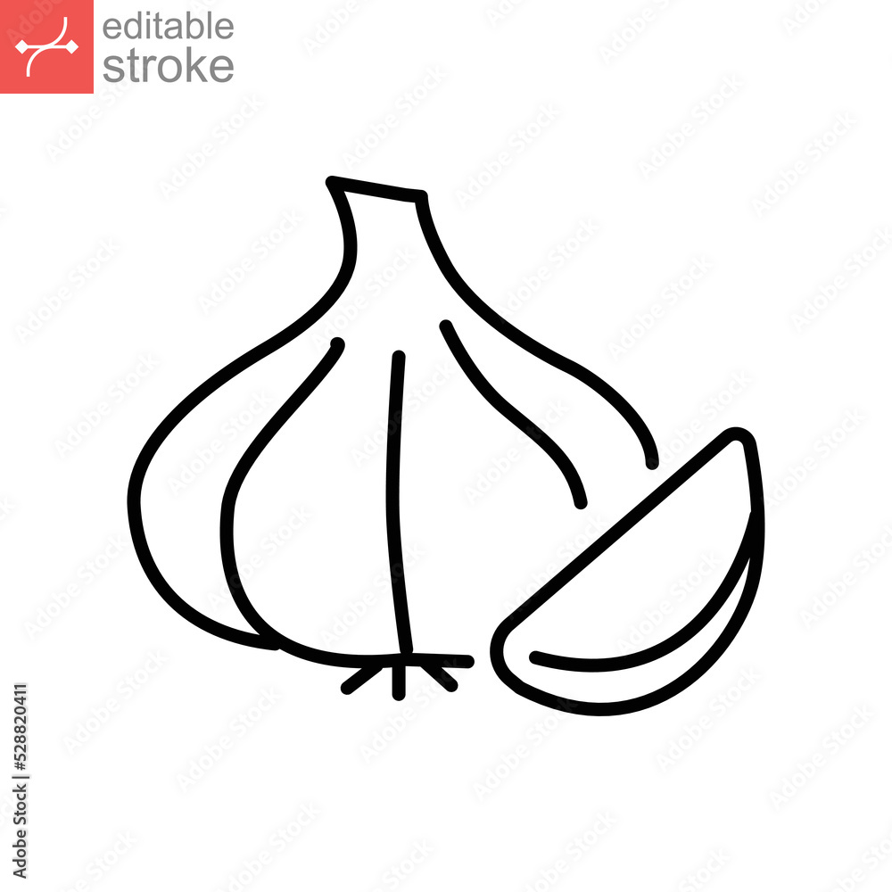 Garlic bulb icon. allium sativum healthy vegetables veggie ingredient ...