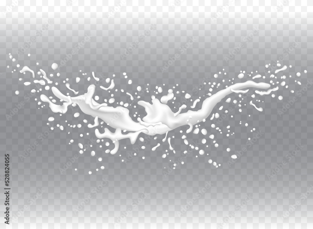 White liquid on transparent background. Stock Vector | Adobe Stock