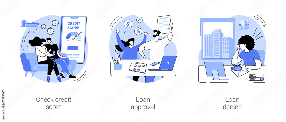 Bank loan service isolated cartoon vector illustrations se Stock Vector ...
