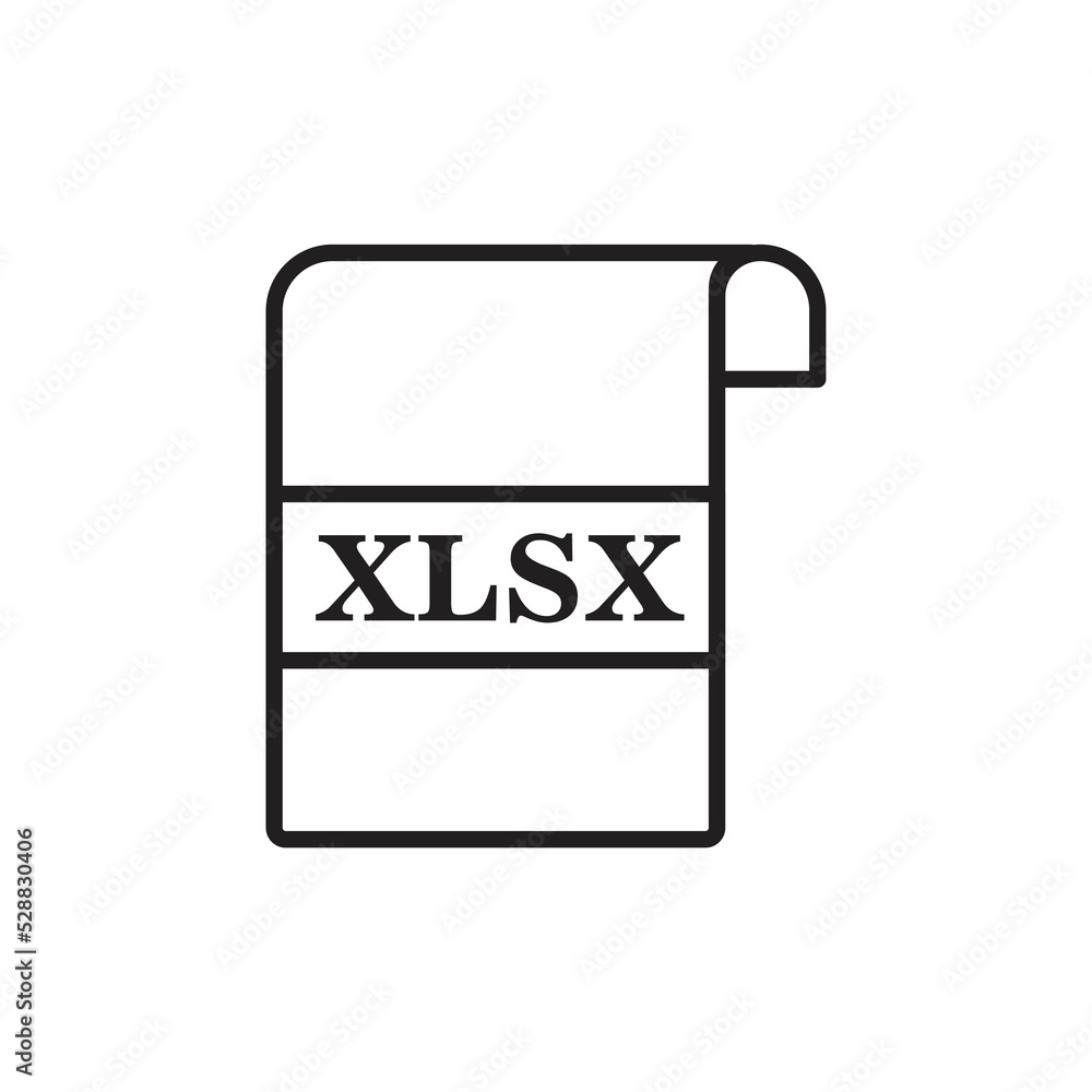 Xlsx format document icon design. Xlsx concept vector icon isolated on ... Xlsx format document icon design. Xlsx concept vector icon isolated on ...