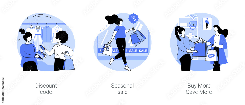 Sales and discounts isolated cartoon vector illustrations se Stock ...