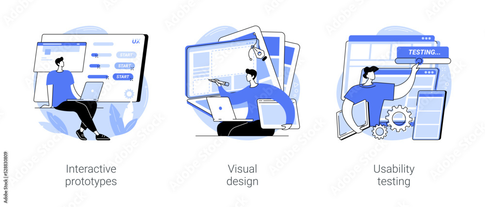 UX design isolated cartoon vector illustrations se Stock Vector | Adobe ...