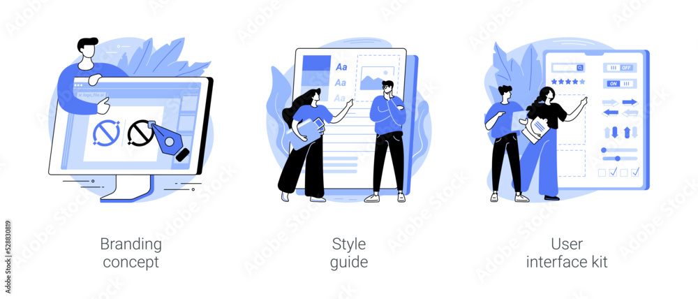 UI design isolated cartoon vector illustrations se Stock Vector | Adobe ...