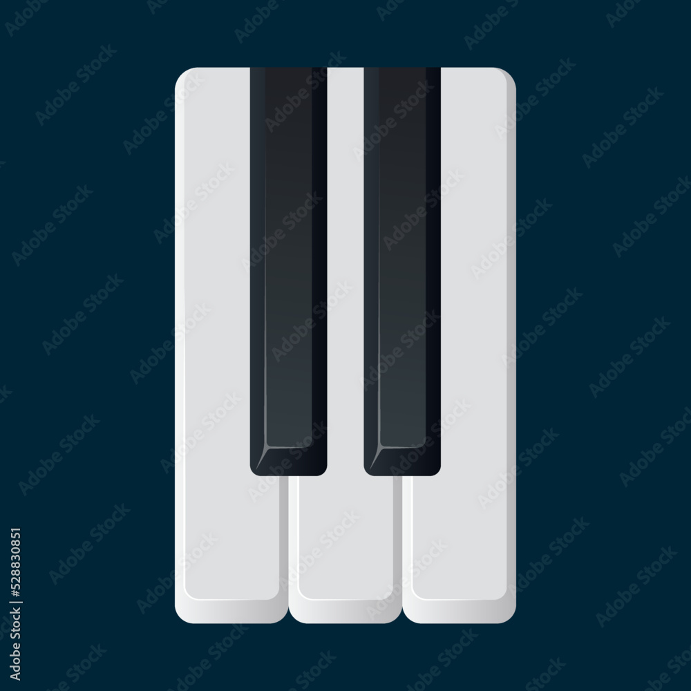 realistic piano keys flat vector illustration isolated on white ...